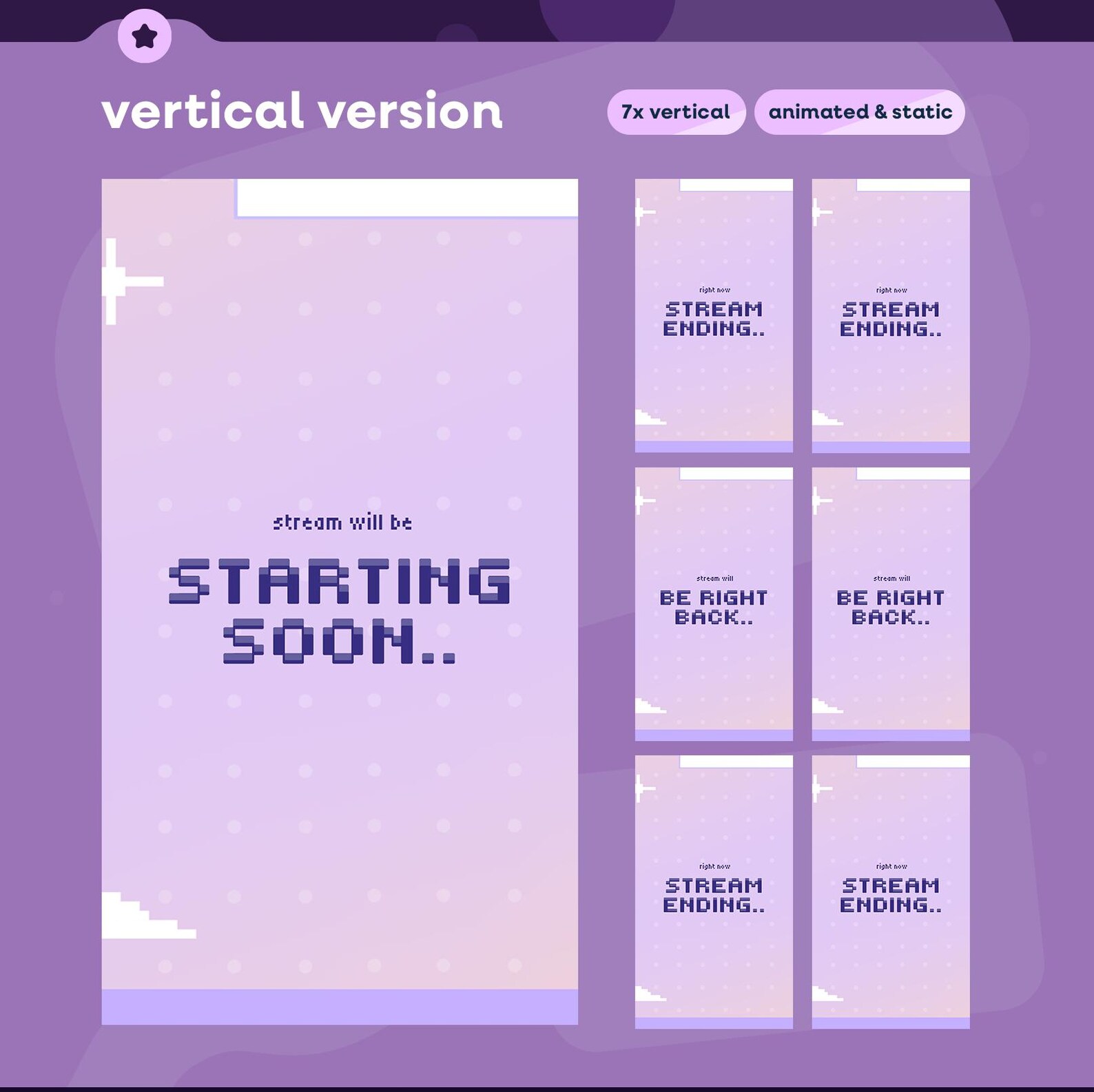 Dream Pixels Animated Stream Screen Pack for Twitch | Animated Starting ...