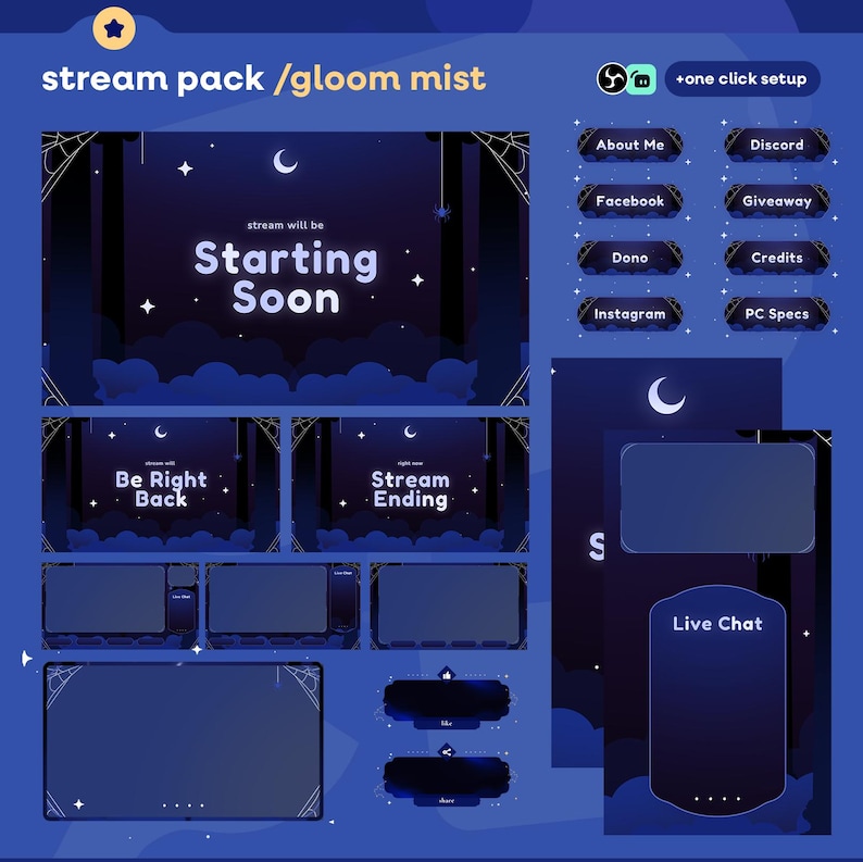 Animated Gloom Mist Stream Overlay Pack: Spooky Theme (twitch, Tiktok, Youtube, Kick) - Etsy