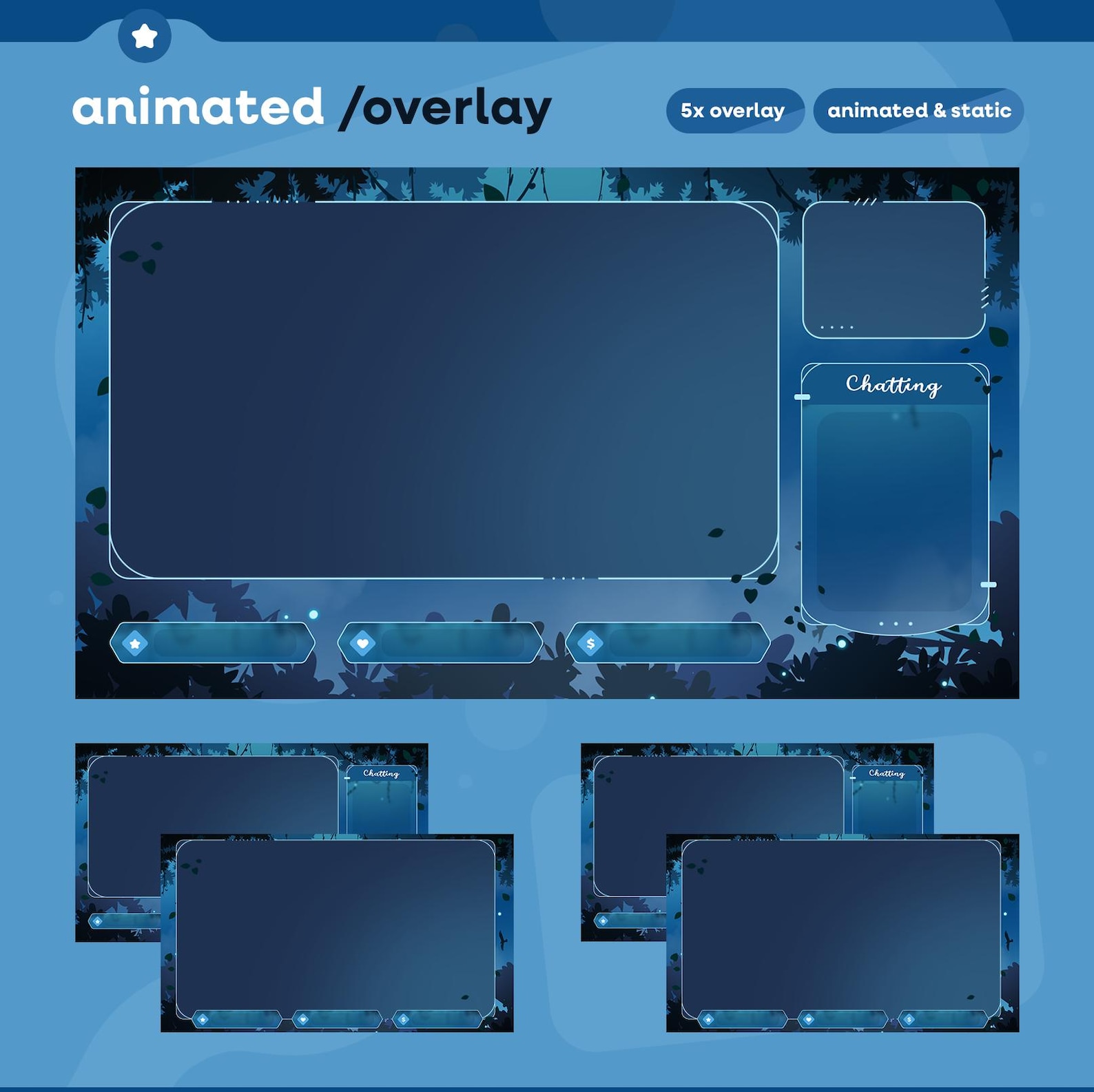 Dusky Woods Animated Stream Overlay Pack | Forest Nature Alerts ...