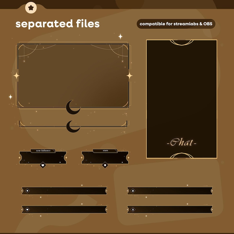 Celestial Stream Overlay Pack | Nocturne Light Animated Stream Pack for ...