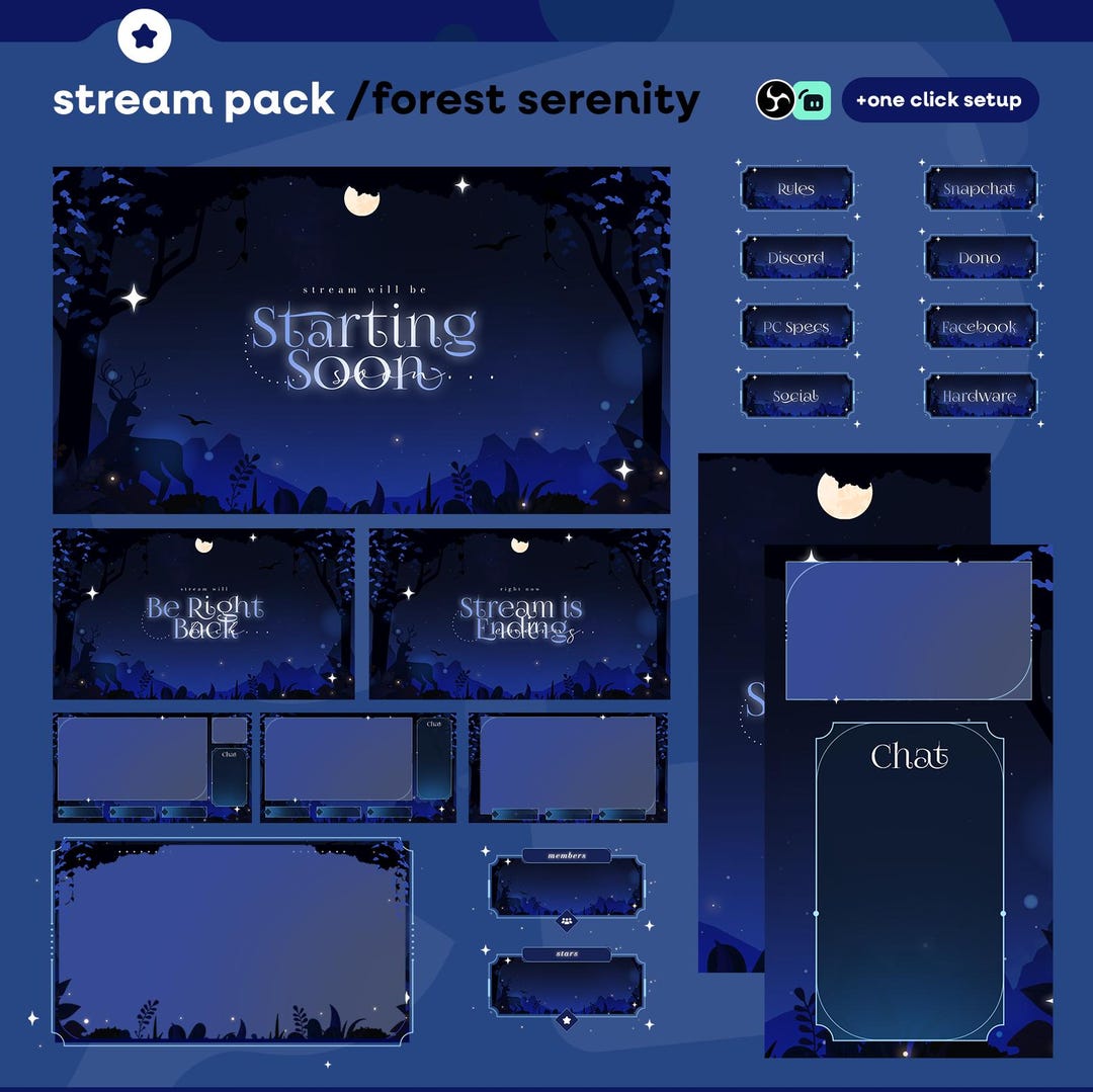 Cozy Nature Stream Overlay | Forest Serenity Animated Twitch Tiktok ...