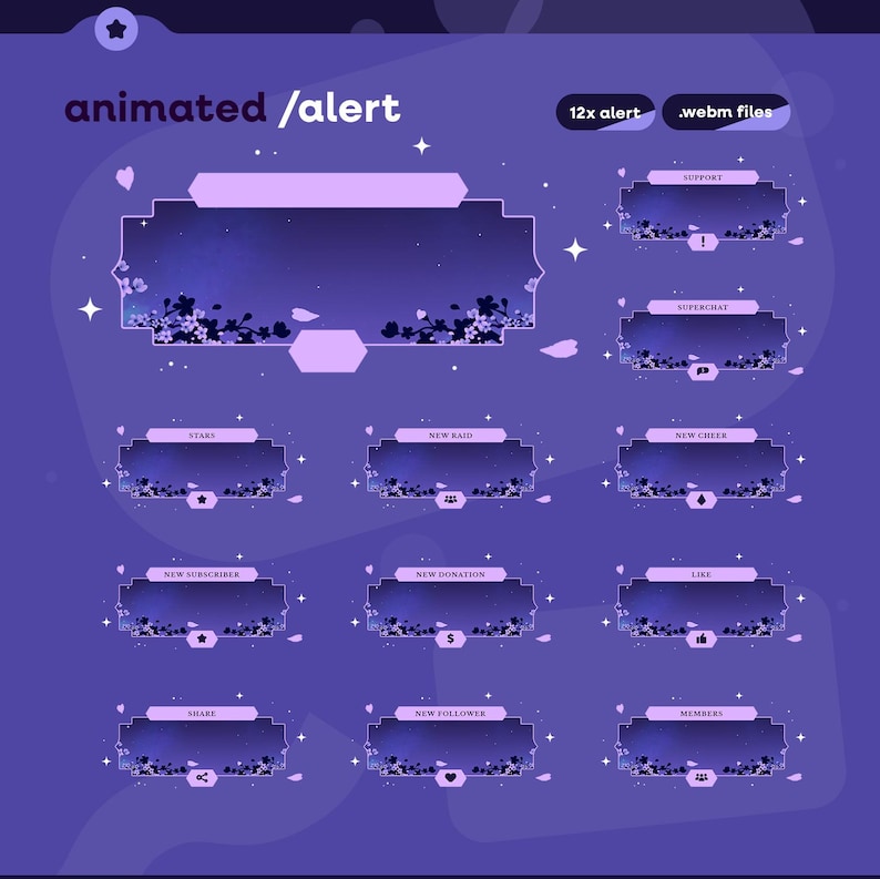 Animated Lavender Dream Stream Pack: Cozy Purple Floral Night for ...