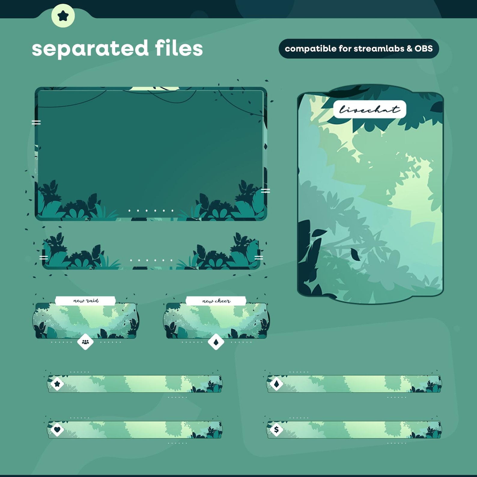 Animated Whispering Canopy Stream Overlay: Green Jungle Theme for ...