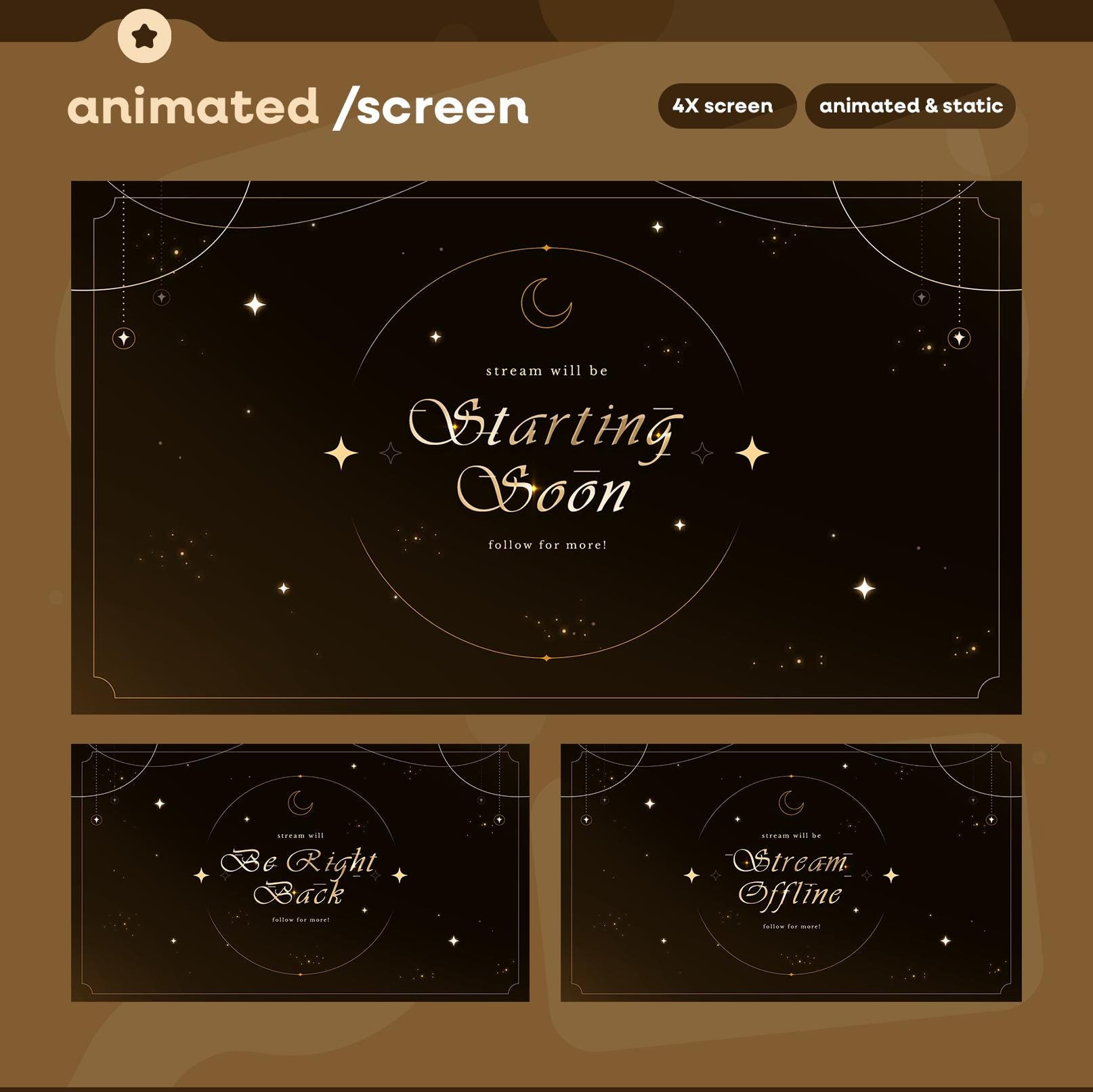Celestial Stream Overlay Pack | Nocturne Light Animated Stream Pack for ...
