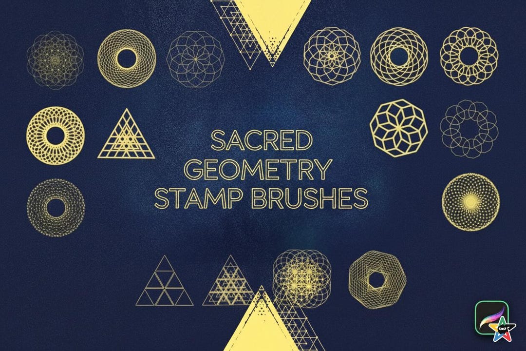 80 Sacred Geometry Procreate Stamp Brushes for Tattoo and Digital Art ...