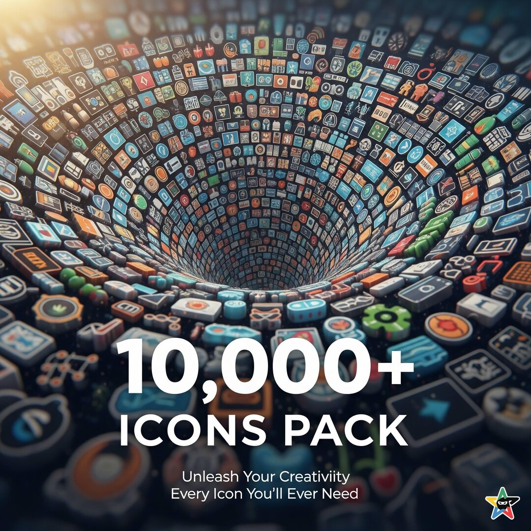 10,000+ Icons Organized Pack: SVG, PNG, PPT, Ai, Psd, Eps for Apps, Web ...