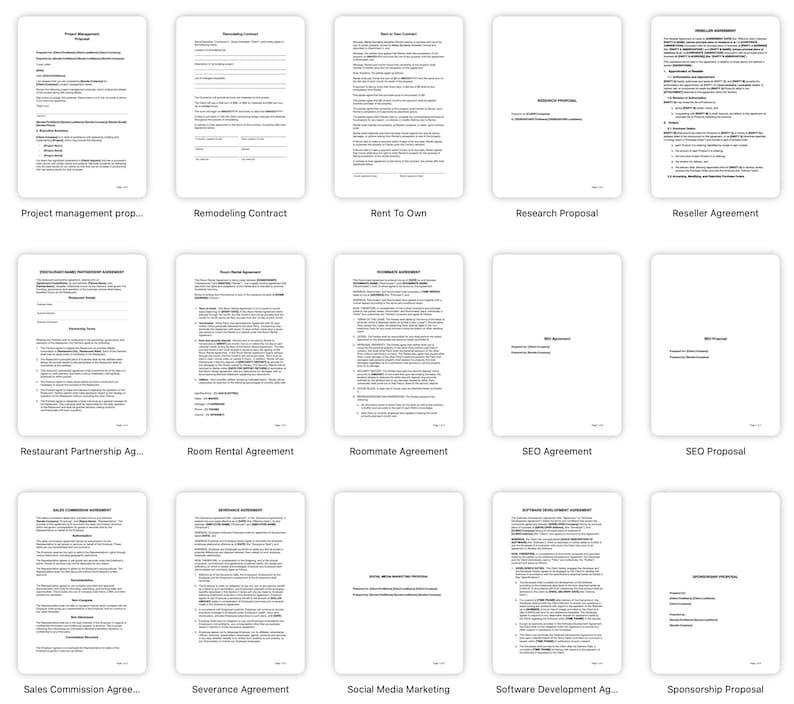 80+ Apple Pages Legal Contract Templates: Agreements, Proposals, Ndas ...
