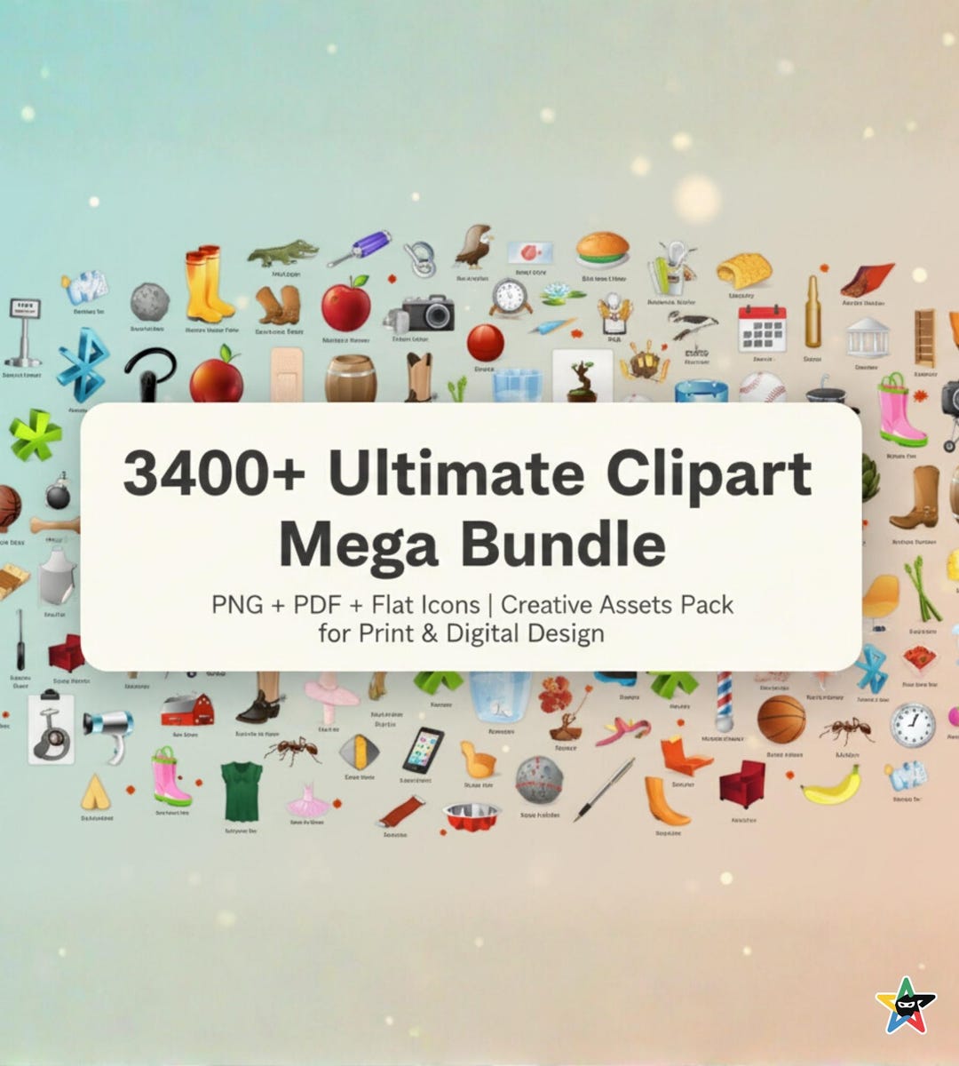 3400+ Ultimate Clipart Mega Bundle: PNG + PDF | Creative Assets Pack ...