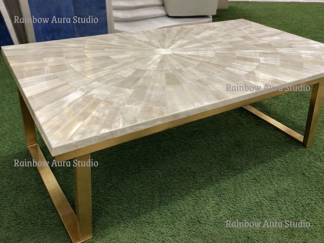 Custom Selenite Dining Table | White Crystal Rectangle Table Top ...