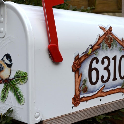 Mailbox Magnet Partial Cover Chickadee Winter Custom - Etsy