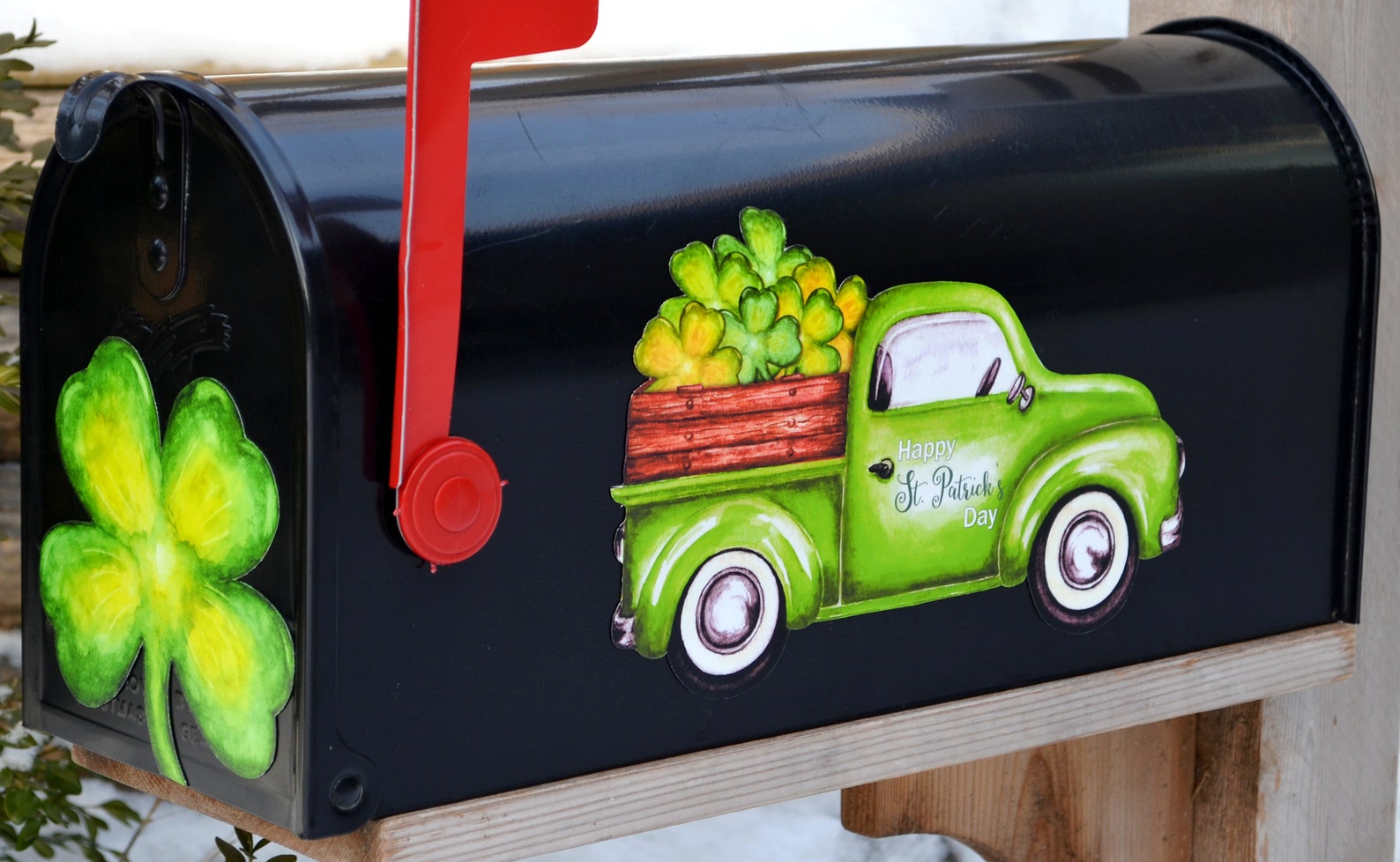 Mailbox Magnet Partial Cover Door Car Vintage Green Truck Ford Chevy St ...