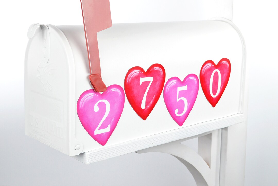 Mailbox Magnet Partial Cover Set of 4 Valentine's Day Hearts Customized ...