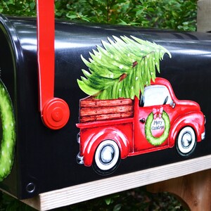 Mailbox Magnet Partial Cover, Red Vintage Ford/chevy Christmas Truck ...