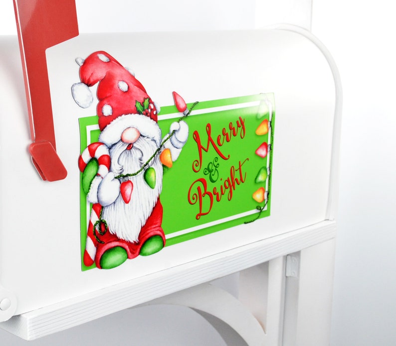 Mailbox Magnet Partial Cover, Personalized Santa Claus Gnome, Merry ...