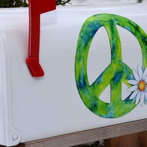 Mailbox Magnet Partial Cover, Tie Dye Daisy Peace Sign, Car Magnet ...
