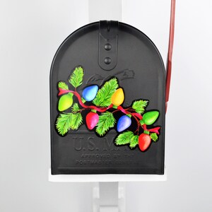 Mailbox Magnet Partial Cover, Holiday Christmas Lights Fir Tree Branch ...