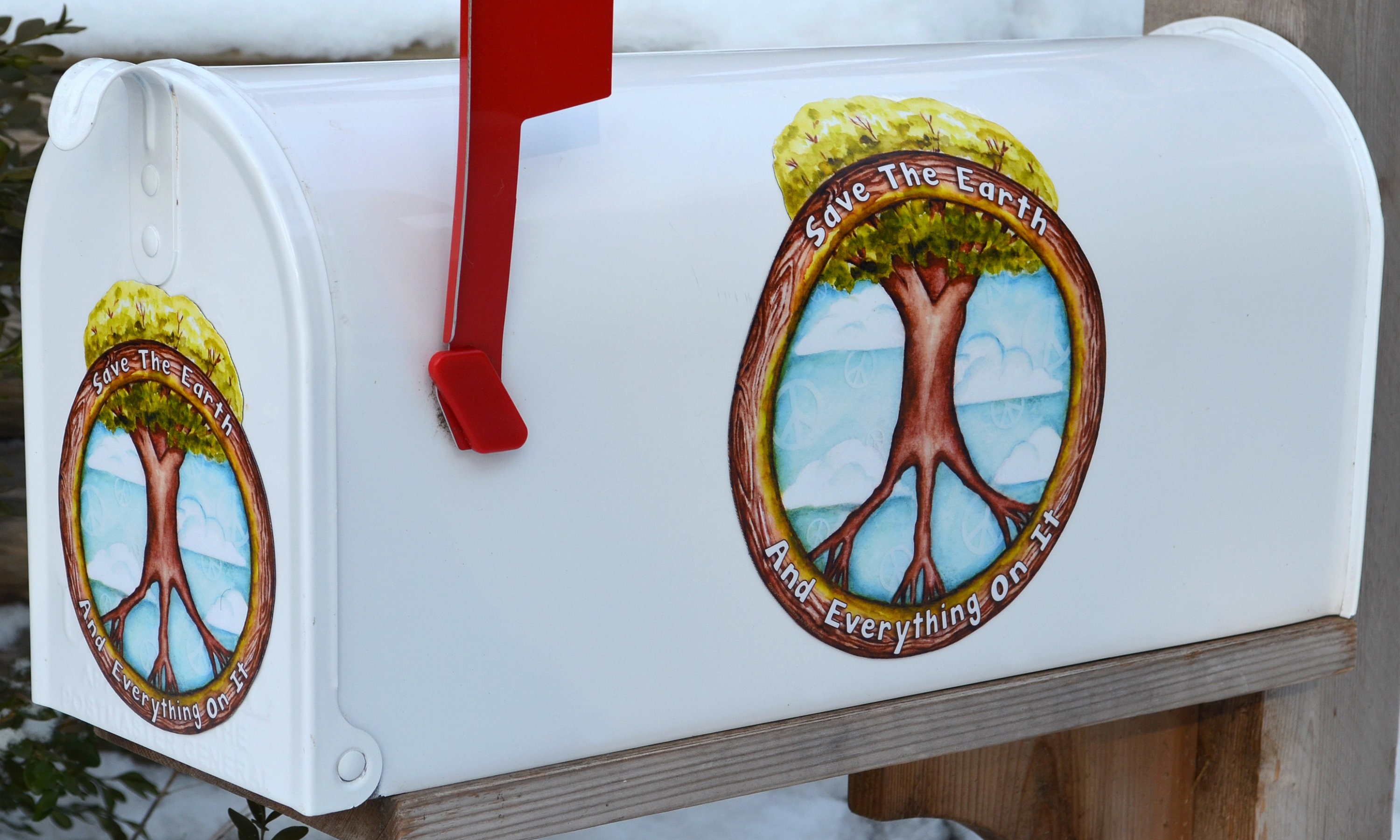 Mailbox Magnet Partial Cover Tree Peace Sign for Arbor Day | Etsy