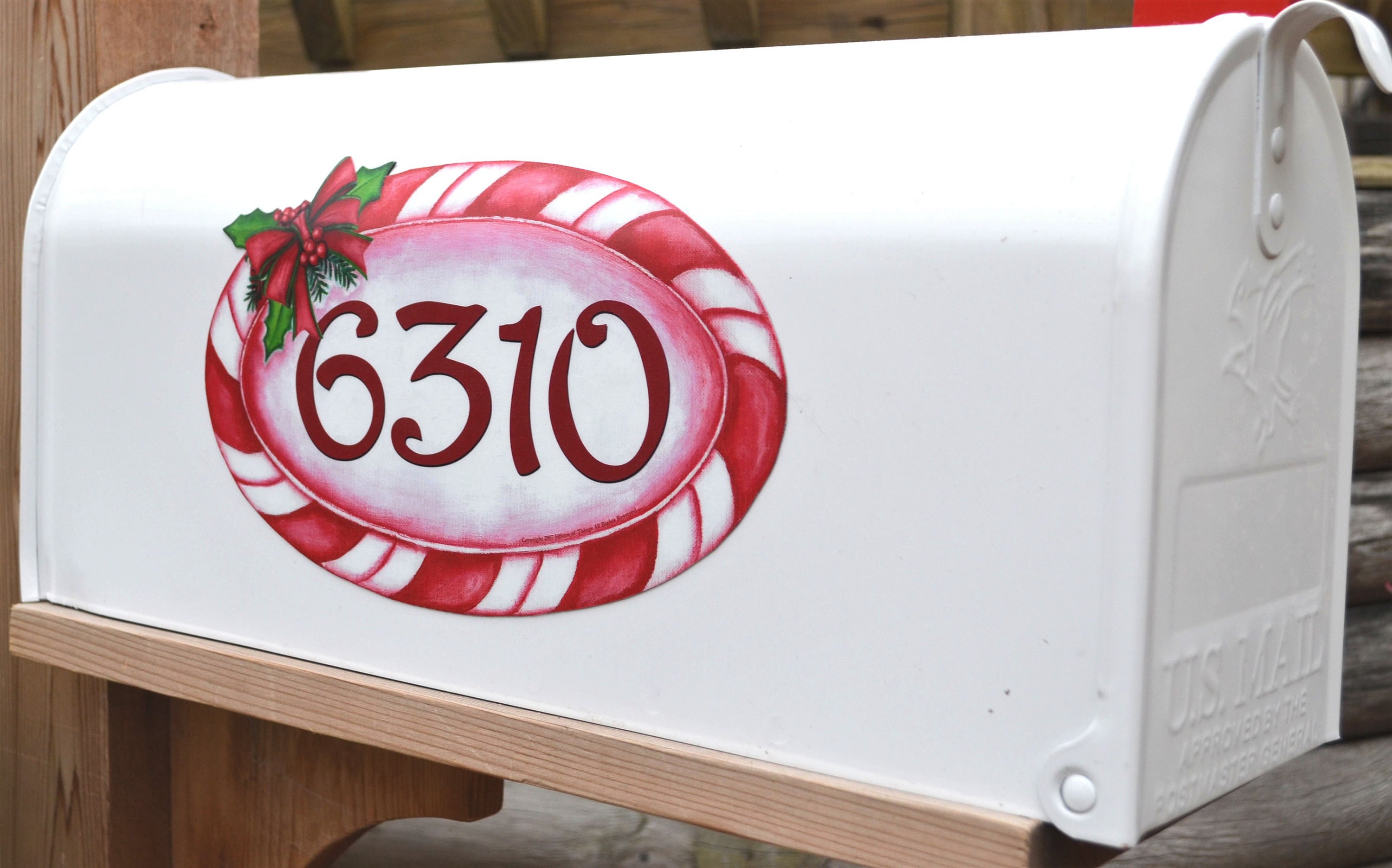 Mailbox Magnet Partial Cover Christmas Candy Cane Oval - Etsy