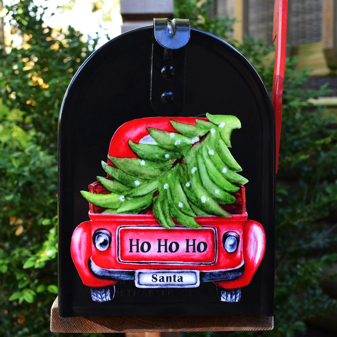 Mailbox Magnet Partial Cover Vintage Ford Truck Christmas Tree Holiday ...