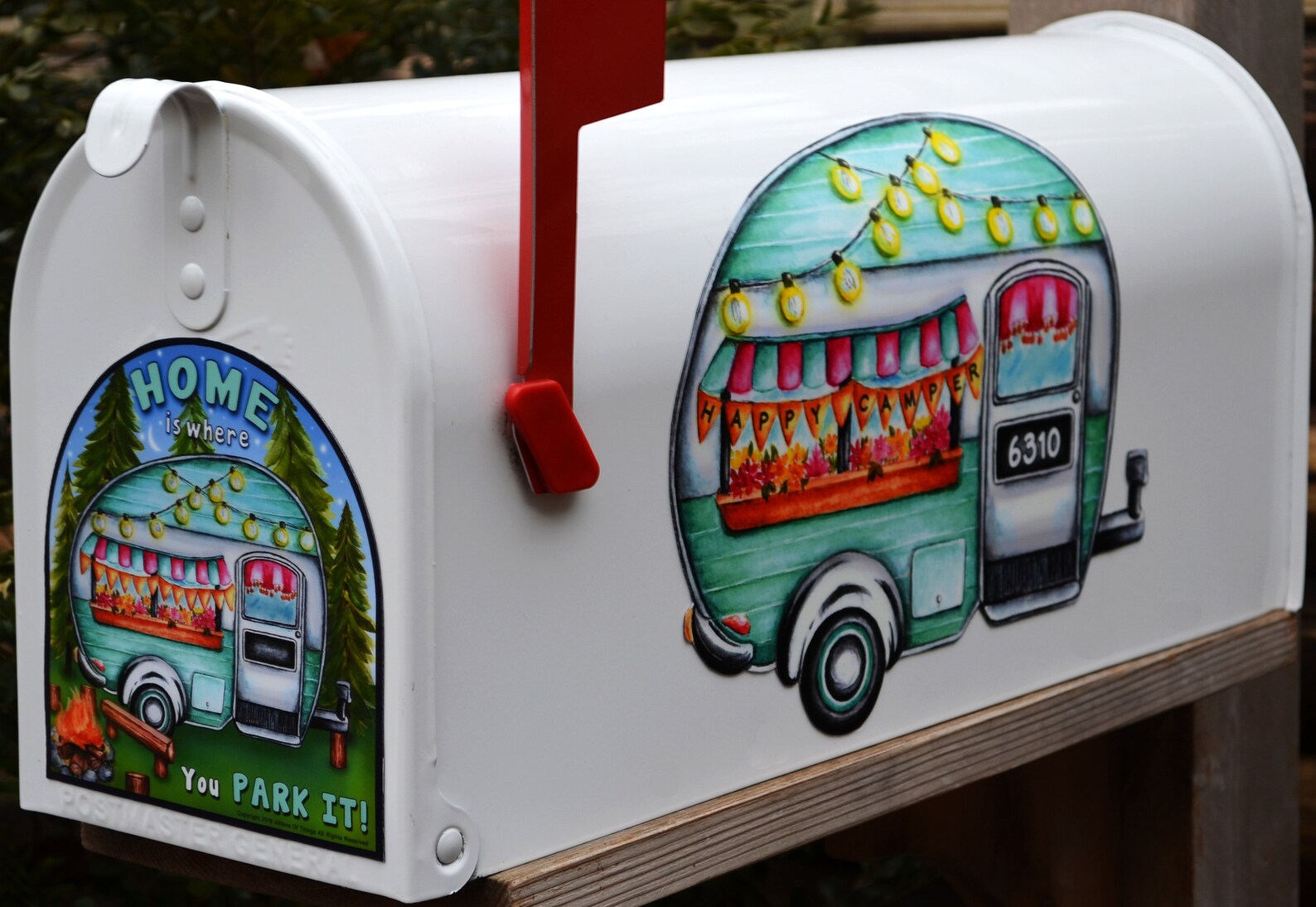 Mailbox Magnet Partial Cover, Personalized Vintage Happy Camper - Etsy