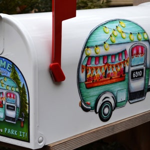 Mailbox Magnet Partial Cover, Personalized Vintage Happy Camper - Etsy