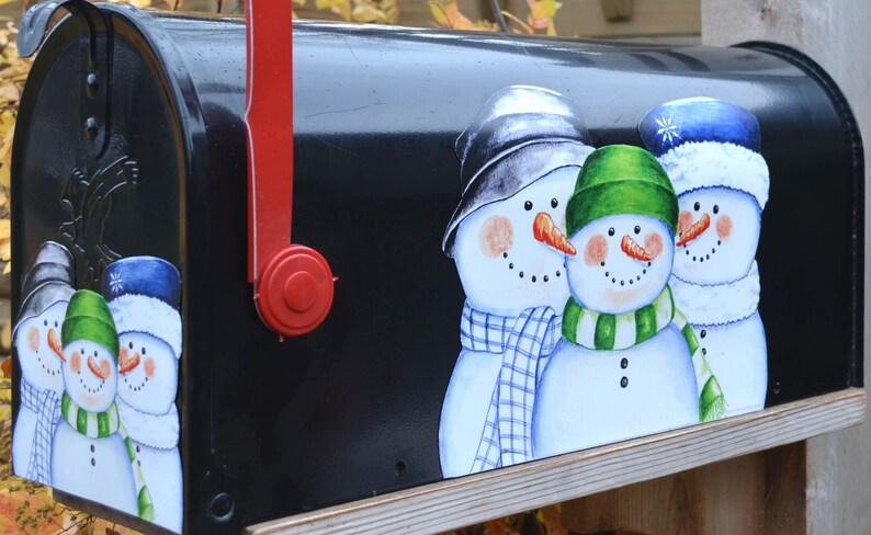 Mailbox Magnet Partial Cover, Snowman Family of 3, Optional Small for ...