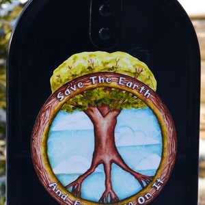 Mailbox Magnet Partial Cover, Tree Peace Sign, Arbor Day, Optional ...
