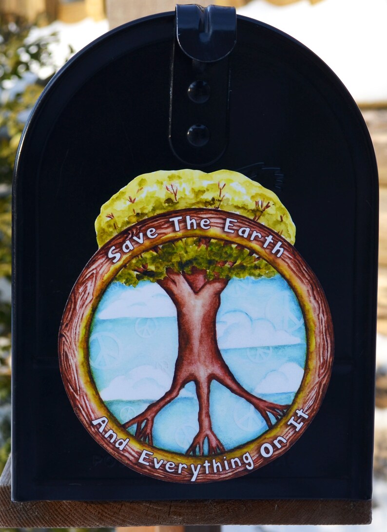 Mailbox Magnet Partial Cover Tree Peace Sign for Arbor Day - Etsy