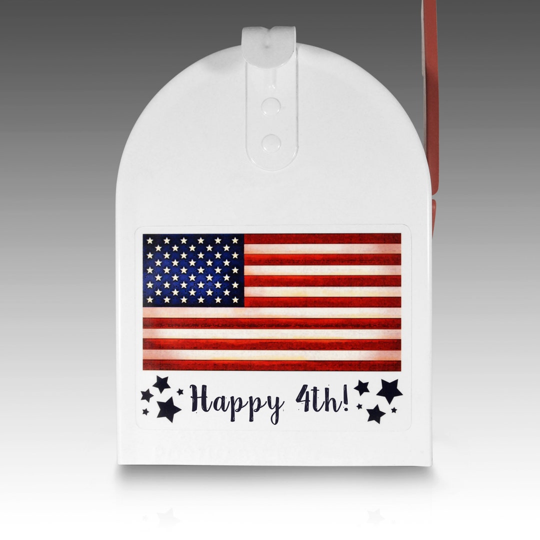 Mailbox Magnet Partial Cover Happy Fourth Magnet 4th of July Red White ...