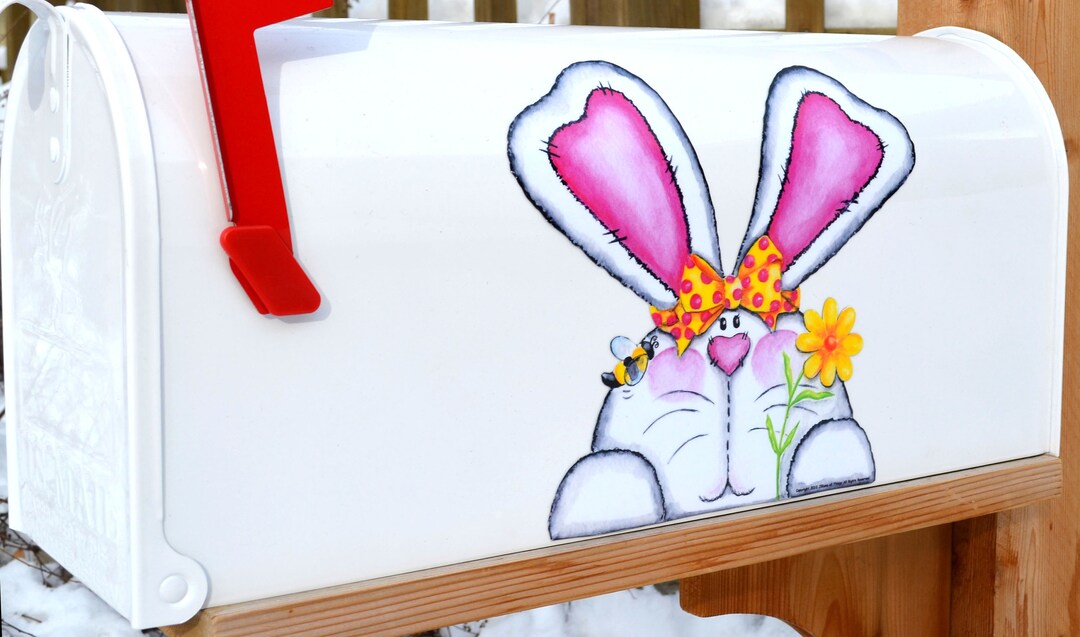 Mailbox Magnet Partial Cover, Easter Bunny, Easy to Apply - Etsy