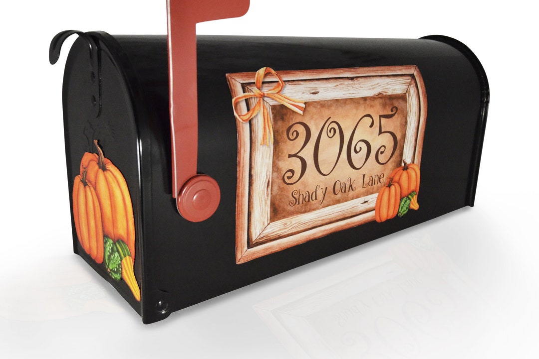 Mailbox Magnet Partial Cover, Personalized Thanksgiving Fall Address ...