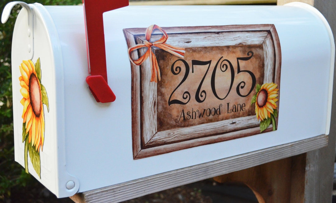 Mailbox Magnet Partial Cover Sunflower Distressed Faux - Etsy
