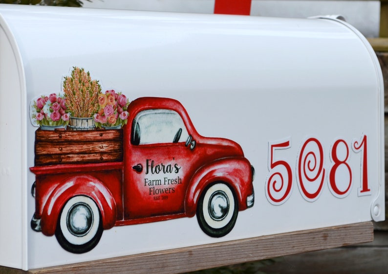 Mailbox Magnet Partial Cover Vintage Red Truck Ford Chevy - Etsy