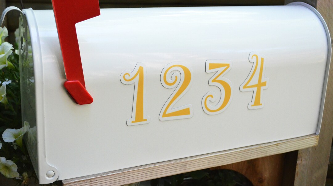 Magnetic Address Numbers 3.5" Yellow for Standard or Jumbo Black or ...