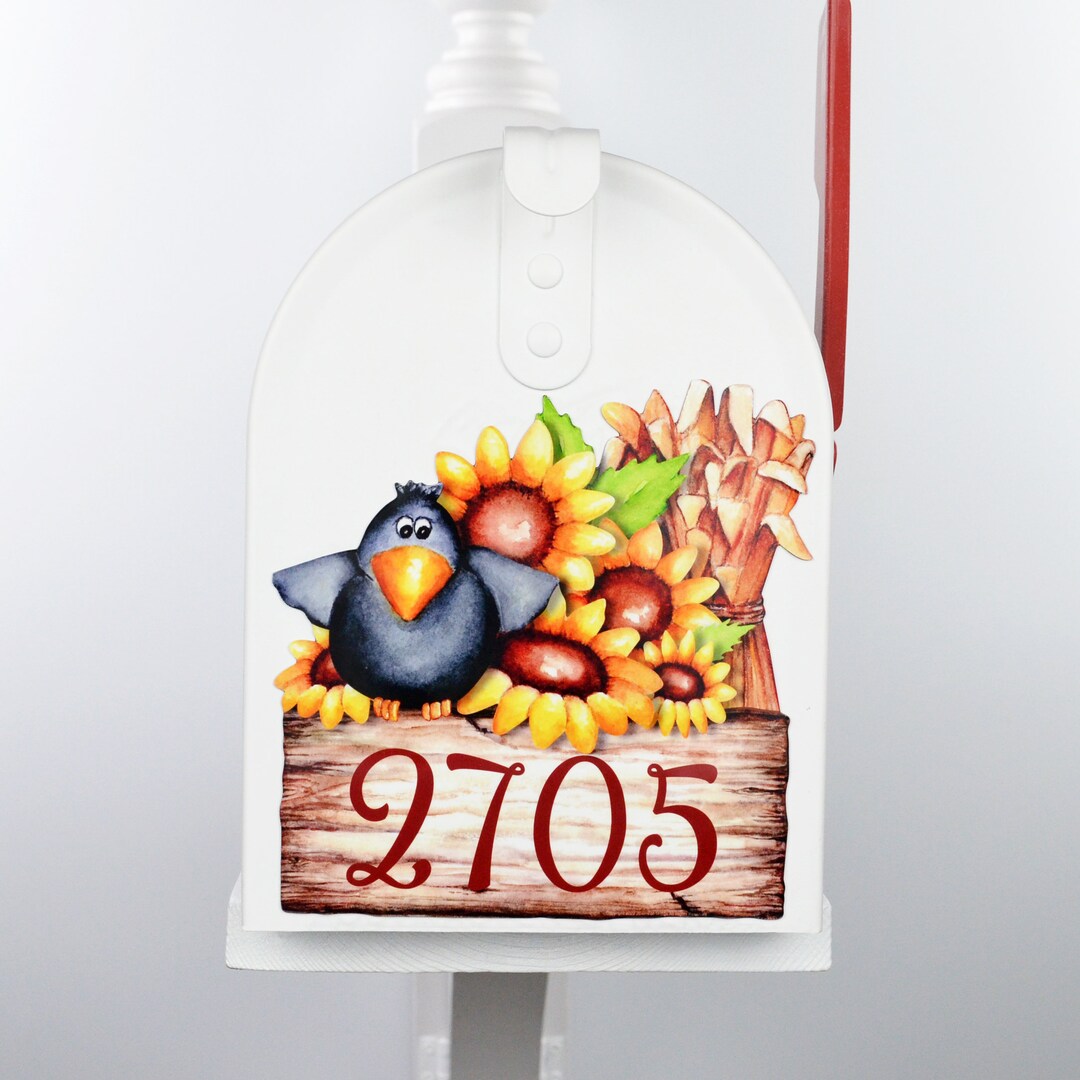 Mailbox Magnet Partial Cover Customized Address Black Crow With ...