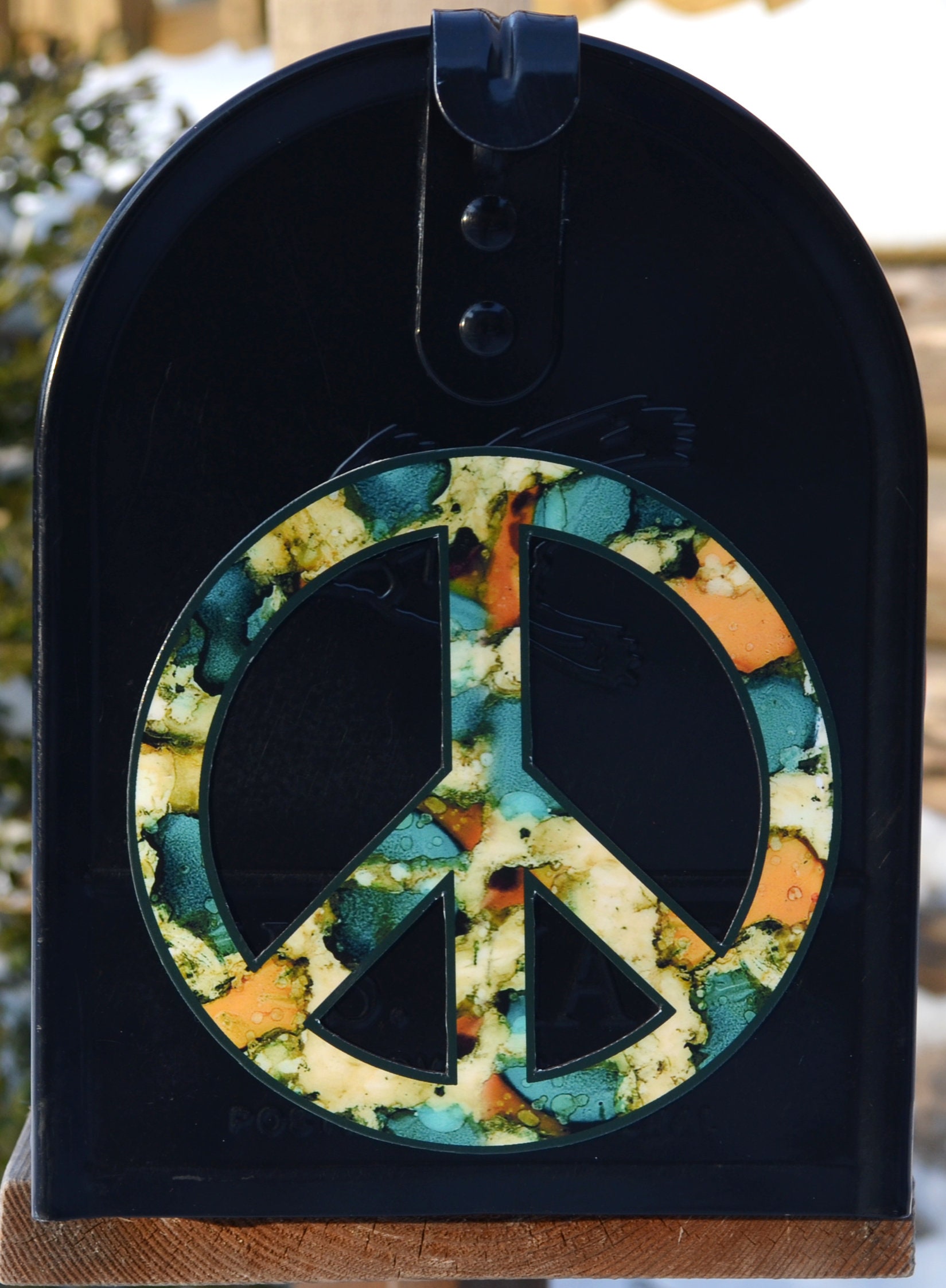 Mailbox Magnet Partial Cover Marble Peace Sign for Standard or - Etsy.de