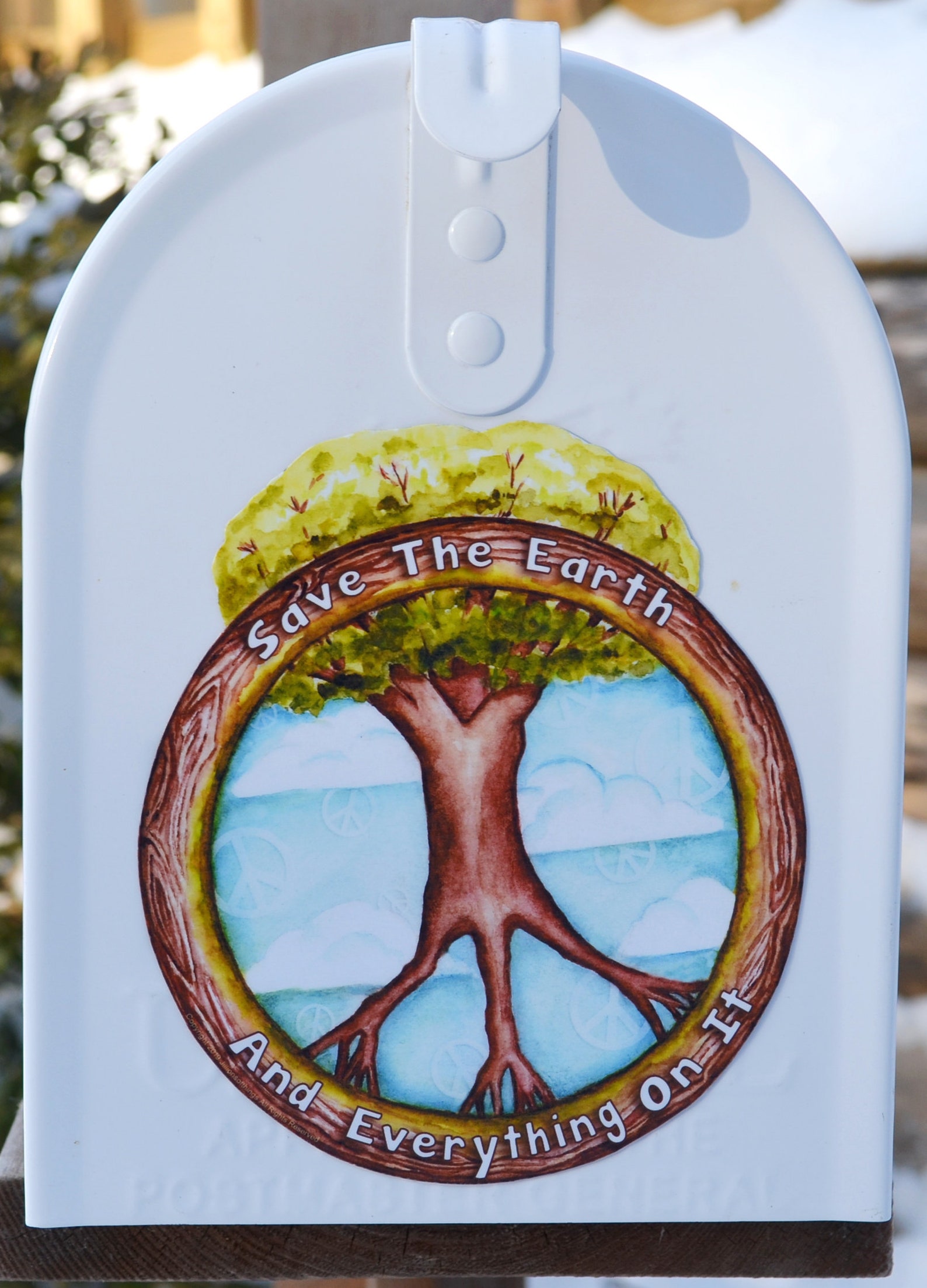 Mailbox Magnet Partial Cover Tree Peace Sign for Arbor Day - Etsy