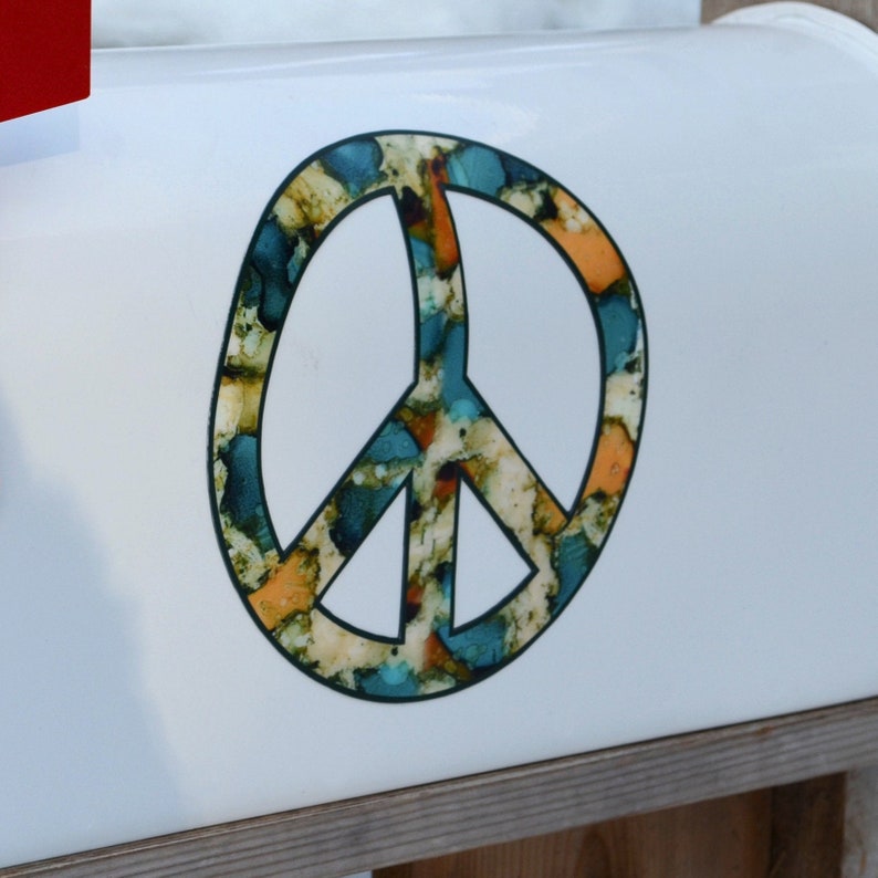 Mailbox Magnet Partial Cover, Marble Peace Sign, Small Option for Door ...