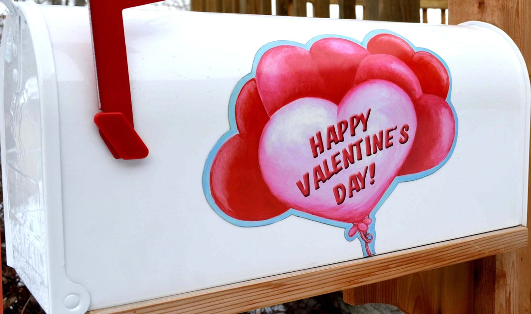 Mailbox Magnet Partial Cover Door of Mail Box Happy Valentine Balloon ...