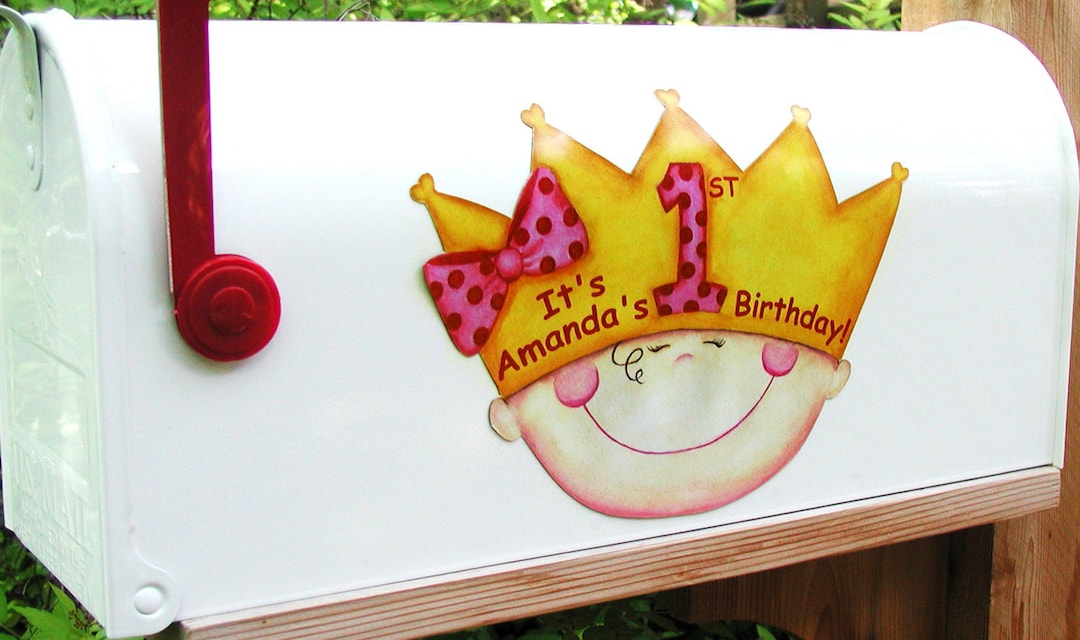 Mailbox Magnet Partial Cover, Personalized First Birthday for Girl ...