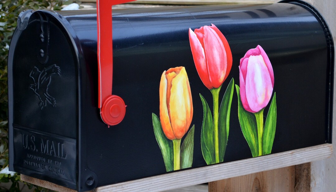 Mailbox Magnet Partial Cover Spring Tulips Set of 3 for Large and ...