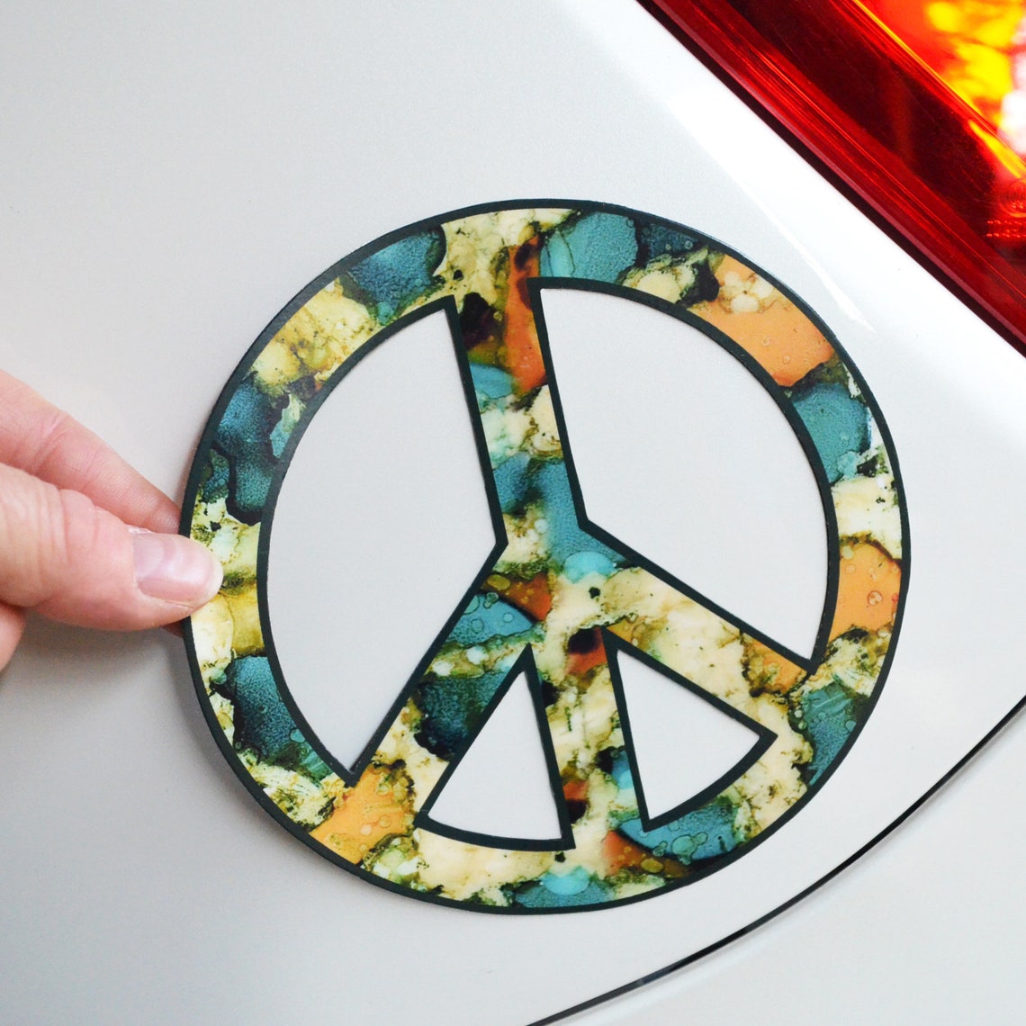 Mailbox Magnet Partial Cover, Marble Peace Sign, Small Option for Door ...