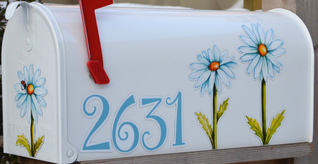 Mailbox Magnet Partial Cover Door Daisy Trio Magnetic Address Numbers ...