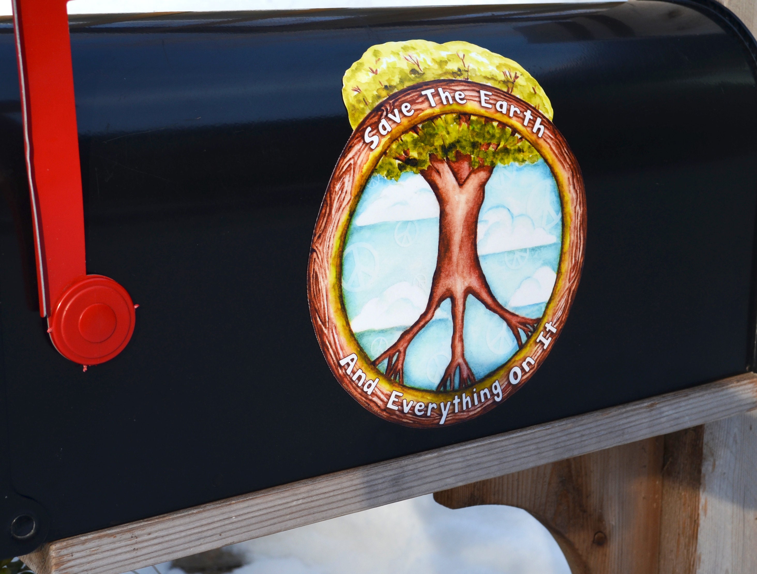 Mailbox Magnet Partial Cover Tree Peace Sign for Arbor Day | Etsy