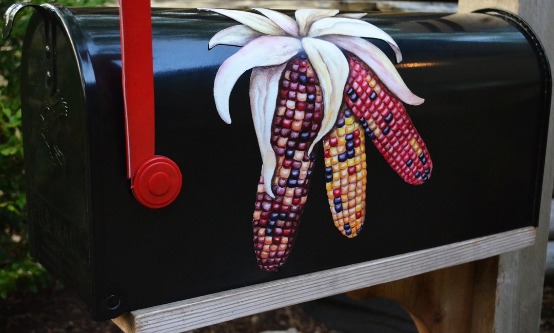 Mailbox Magnet Partial Cover Flint Corn Maize Trio Colored Corn Husk ...