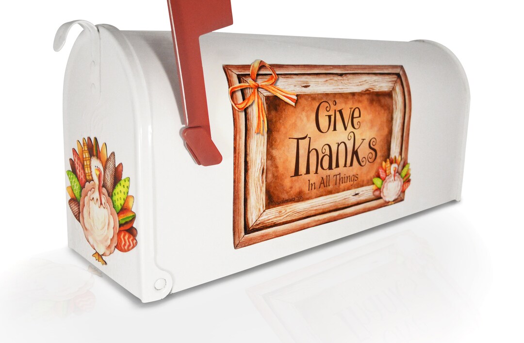 Mailbox Magnet Partial Cover Fall & Thanksgiving Give Thanks in All ...