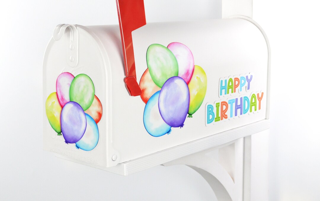 Mailbox Magnet Partial Cover, Happy Birthday Balloon Bouquet, Magnetic ...