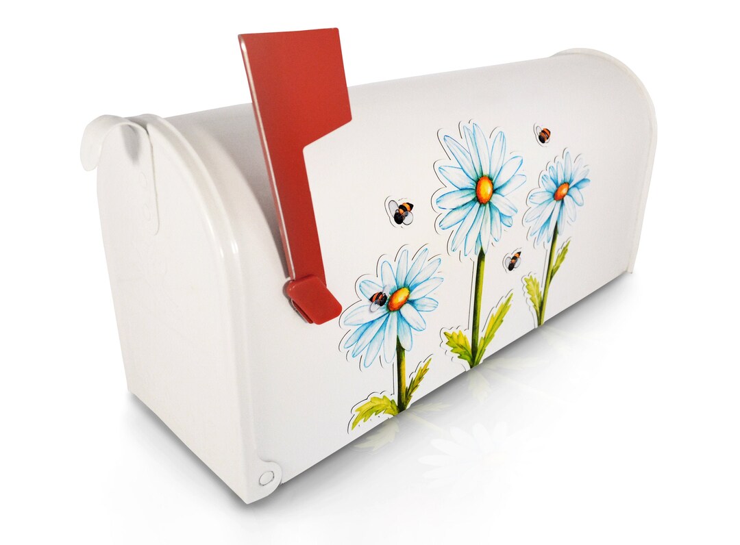 Mailbox Magnet Partial Cover, Daisy Trio for a WHITE Steel Mail Box ...