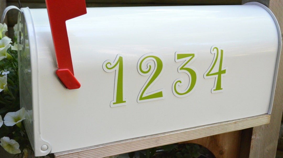 Magnetic Numbers for Mailbox or Front Door 3.5" Green With Black Border ...