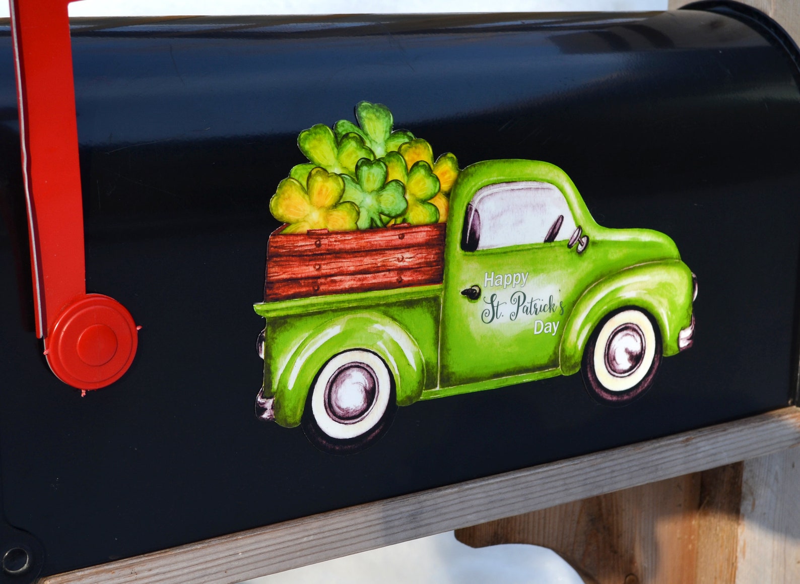 Mailbox Magnet Partial Cover Door Car Vintage Green Truck Ford Chevy St ...